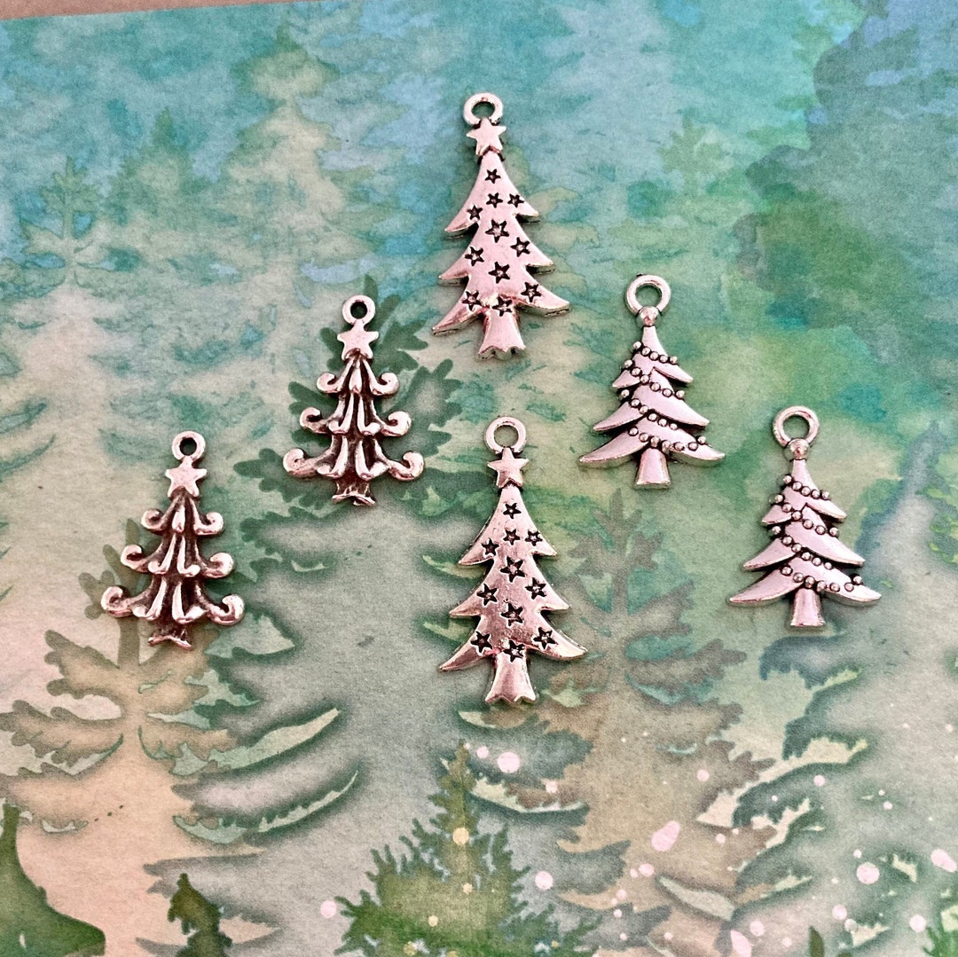Christmas Tree Charms, 6 Charms, Christmas Charms - Etsy