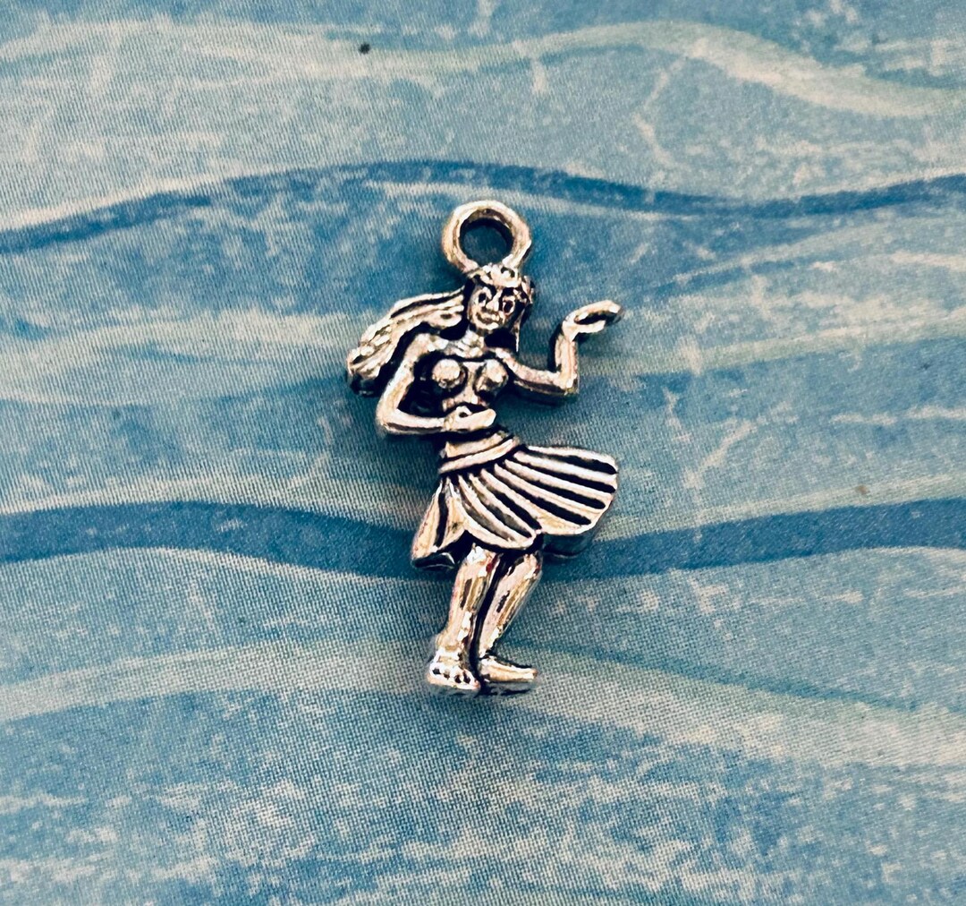 Hula Girl Charms (6 or 12 Charms) Hawaiian Charms, Hula Dancer Charms ...