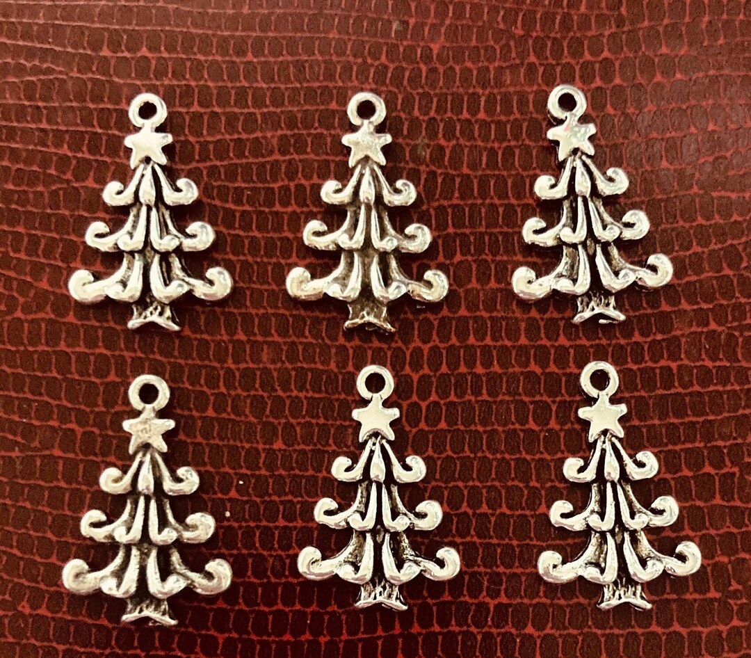 Christmas Tree Charms, 6 or 12 Charms - Etsy