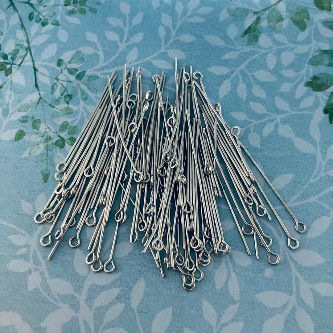 1 1/2” Stainless Steel Eye Pins (300) Eye Pins, .033 Gauge, 300 Piece ...