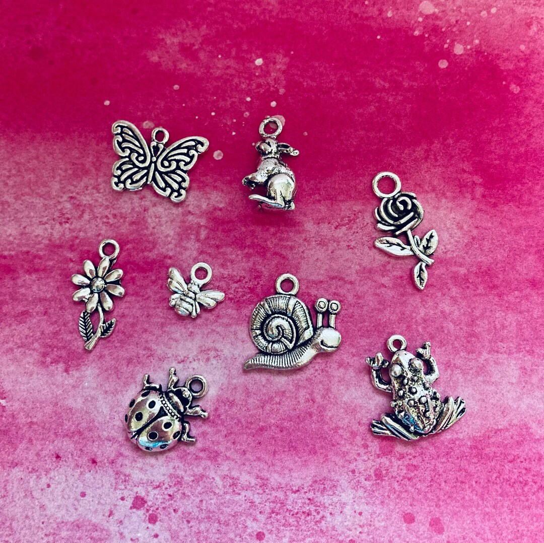 Cute Animal Charm Assortment 8 Charms Bug Charms, Spring Charm Mix ...