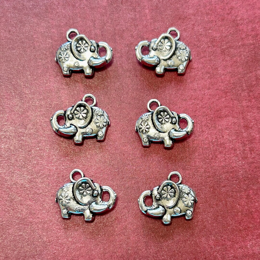 Cute Elephant Charms 6 or 12 Charms Mascot Charms, Pachyderm Charms - Etsy