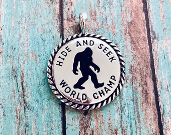 Bigfoot Pendant Silver Necklace Bigfoot Charm Sterling Silver Sasquatch ...