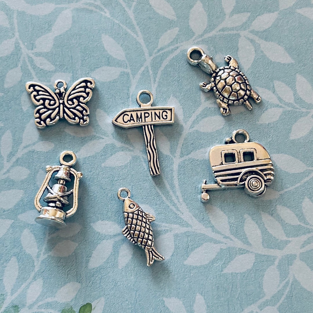 Camping Charm Assortment (6 Charms) Camper Charms, Outdoor Charms - Etsy