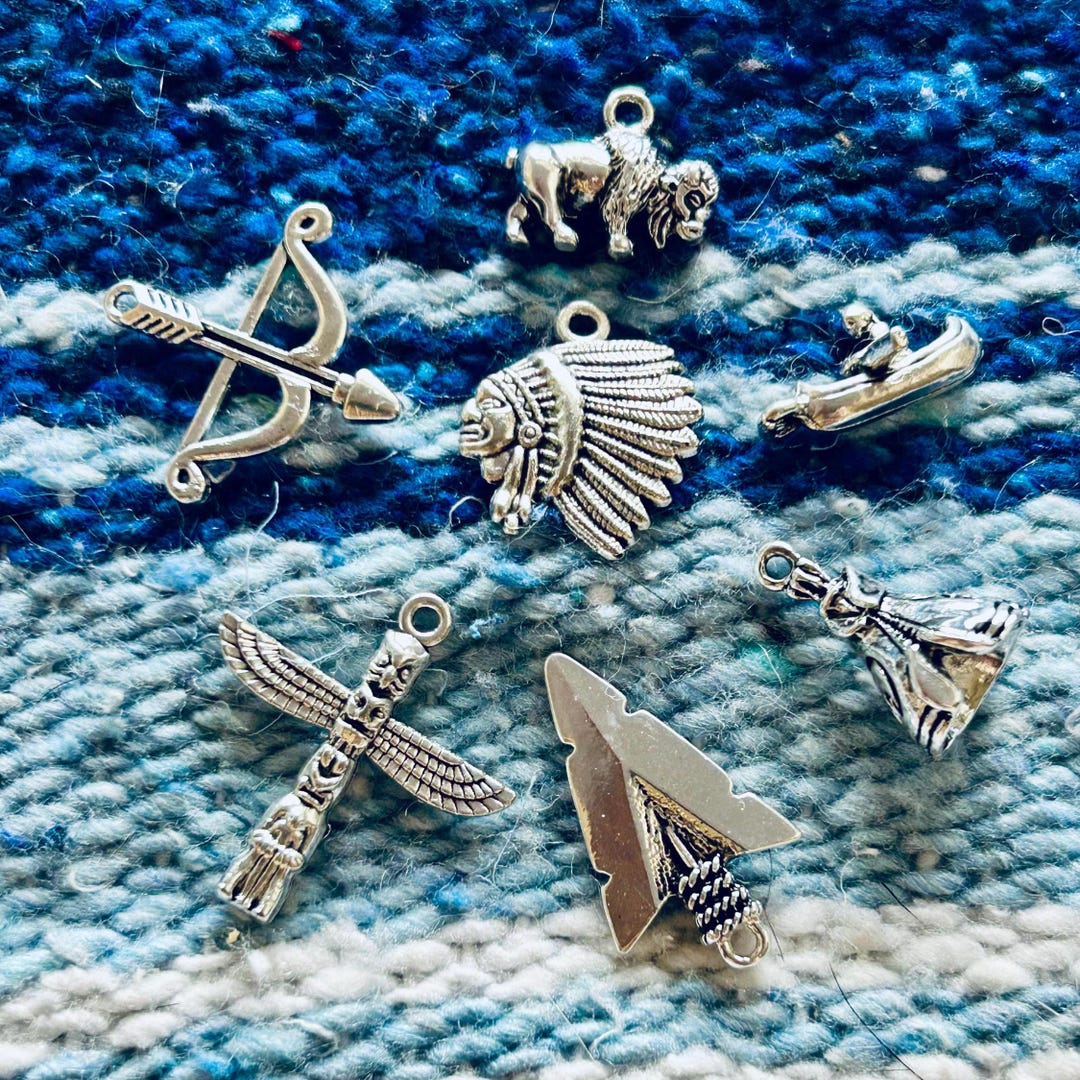 Native American Charm Assortment (7 Charms) Indian Charms, Teepee ...