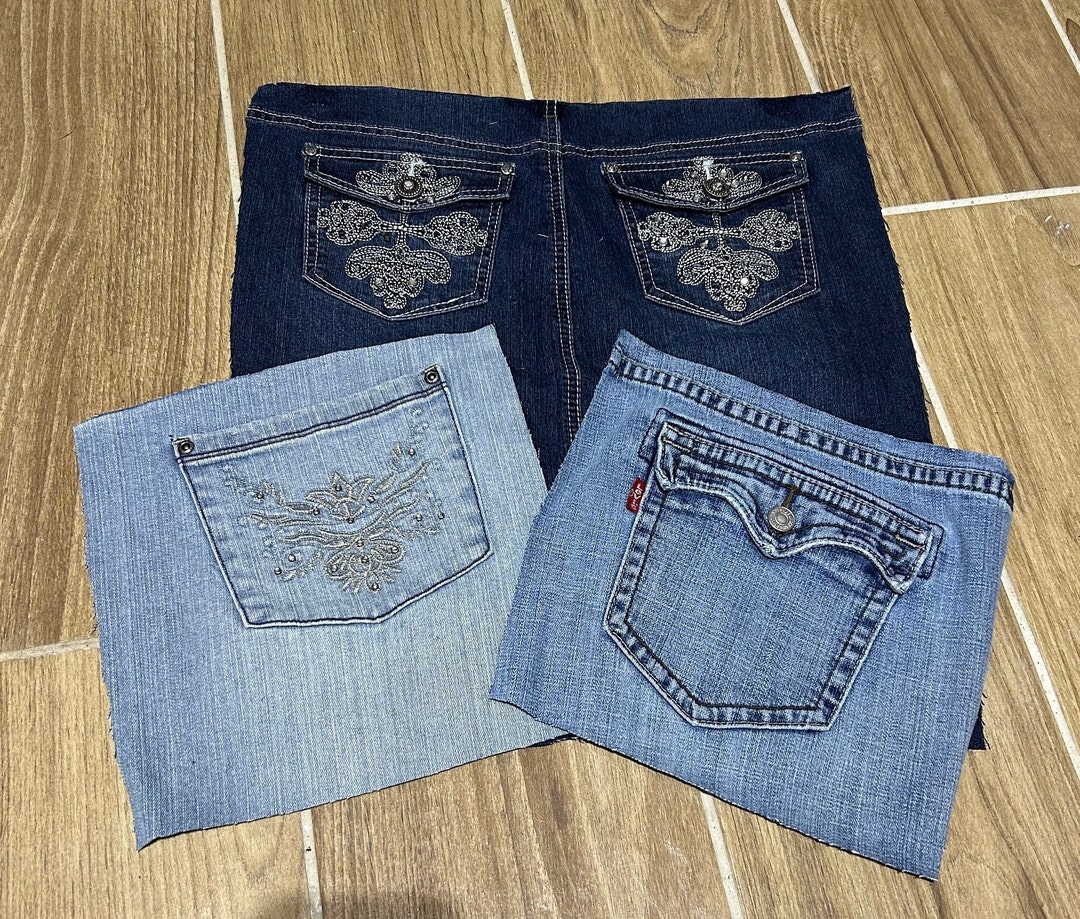 Decorative Denim Pocket Panels, Large Denim Jean Pockets, Fancy Denim ...