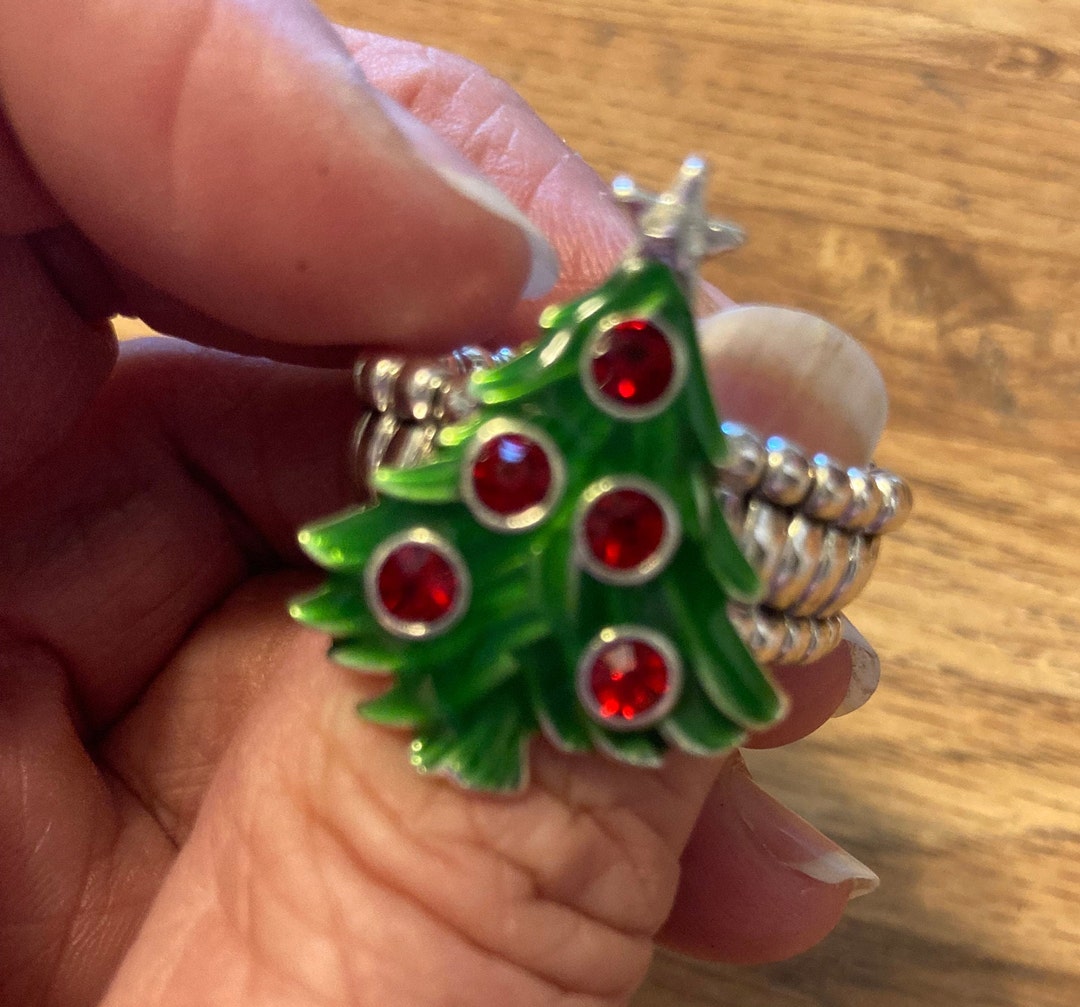 Christmas Tree Ring, Christmas Rings, Stretchy Rings - Etsy