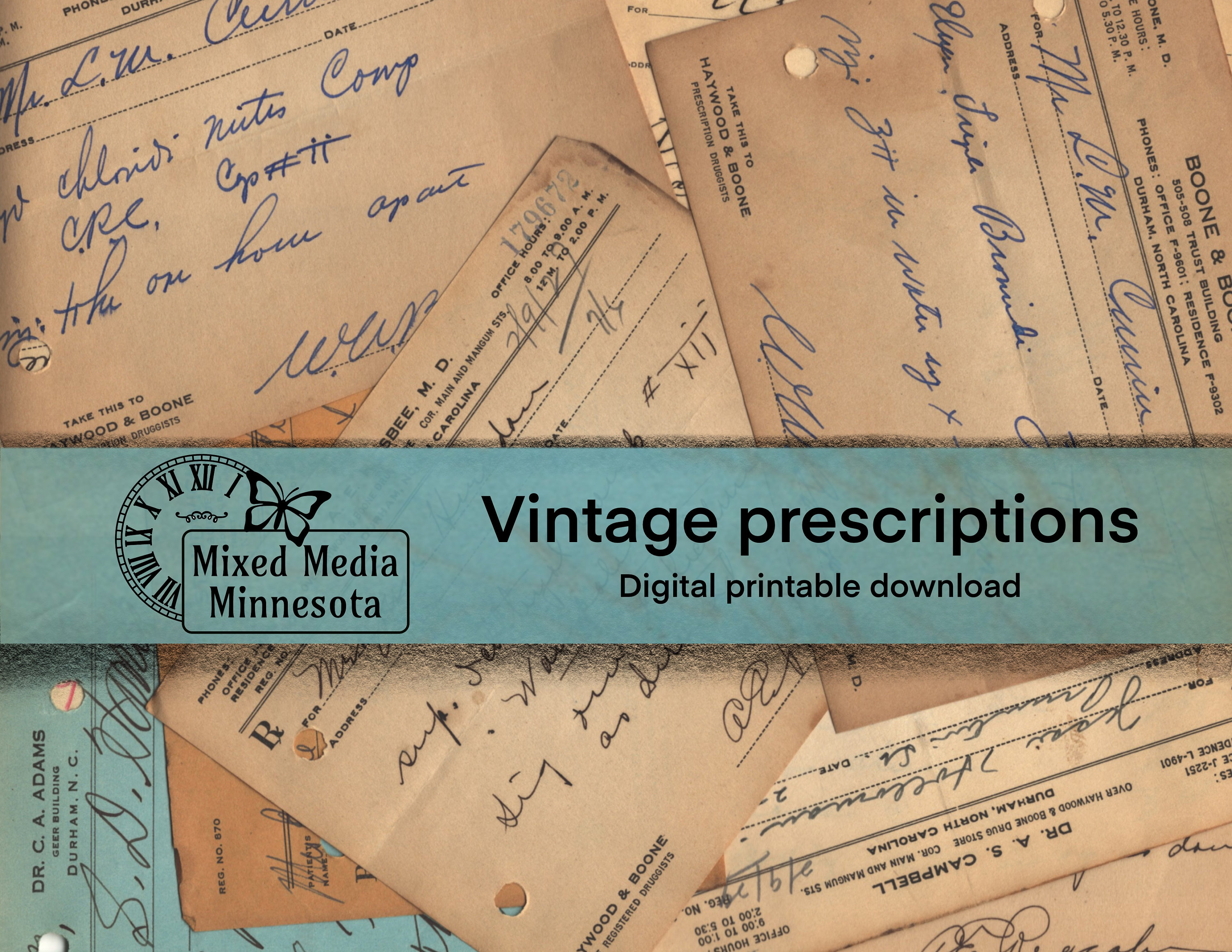 Vintage Prescriptions for Collage Junk Journal Digital - Etsy