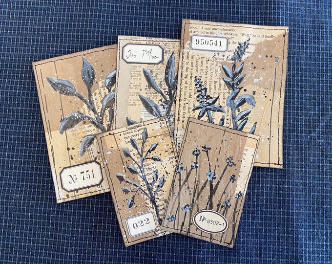 Collaged Hand Doodled Journal Cards - Etsy