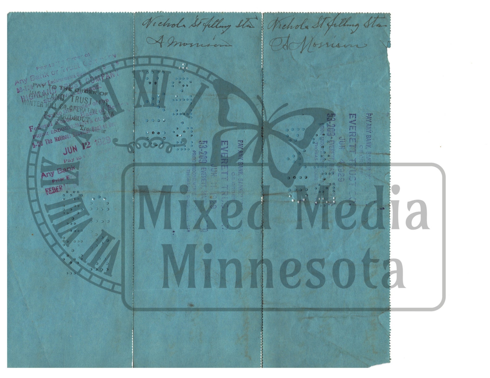 Vintage Canceled Checks for Collage Junk Journal Digital - Etsy