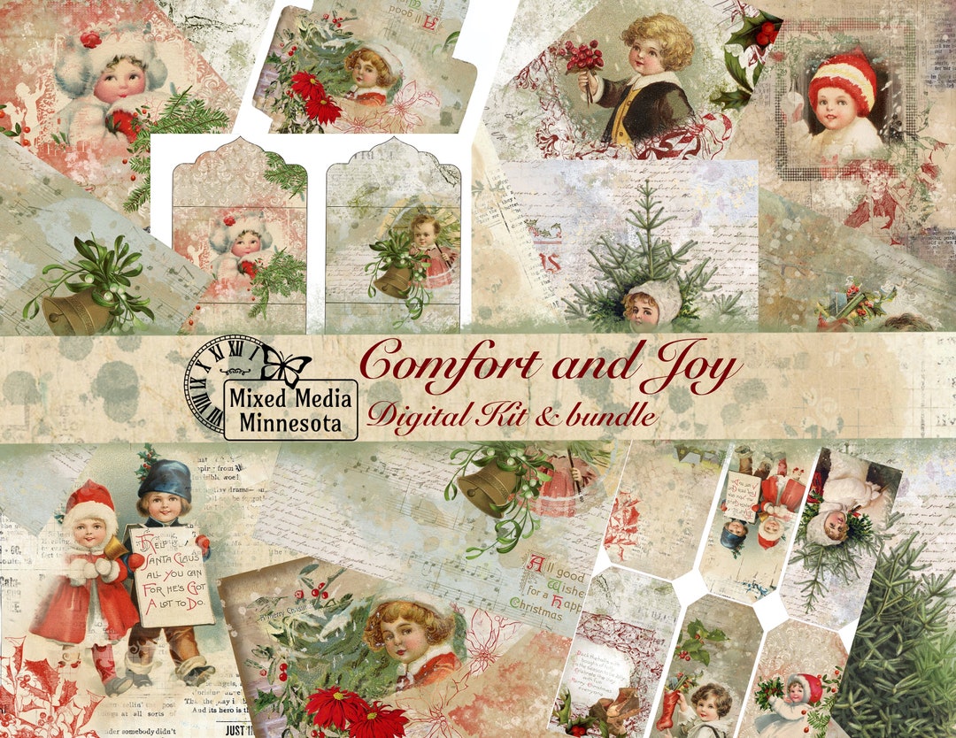 Comfort and Joy Christmas Printable Digital for Handmade Journals - Etsy