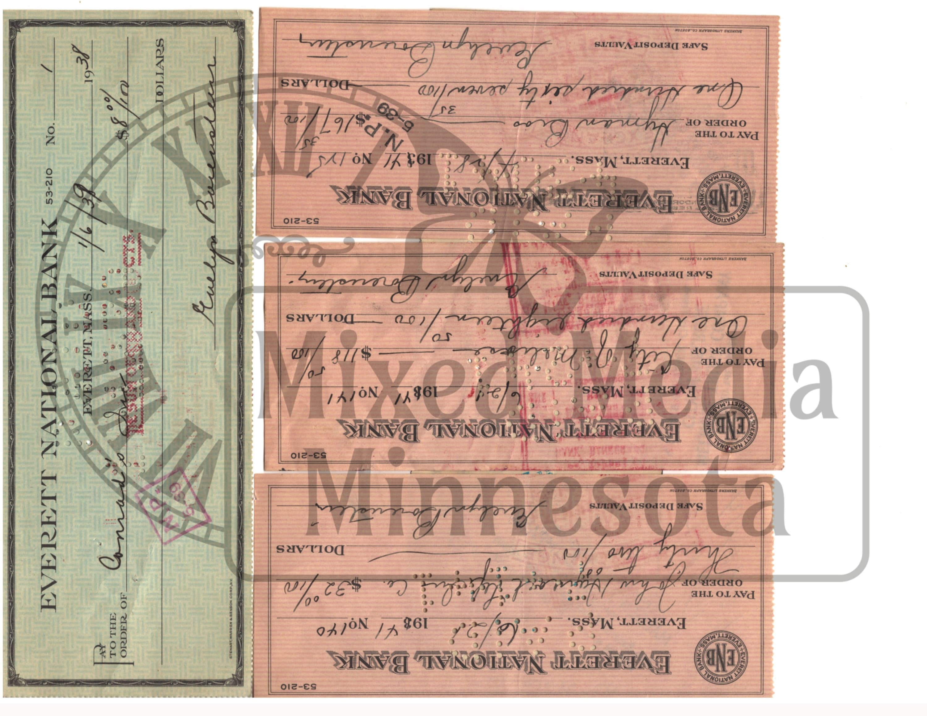 Vintage Canceled Checks for Collage Junk Journal Digital - Etsy