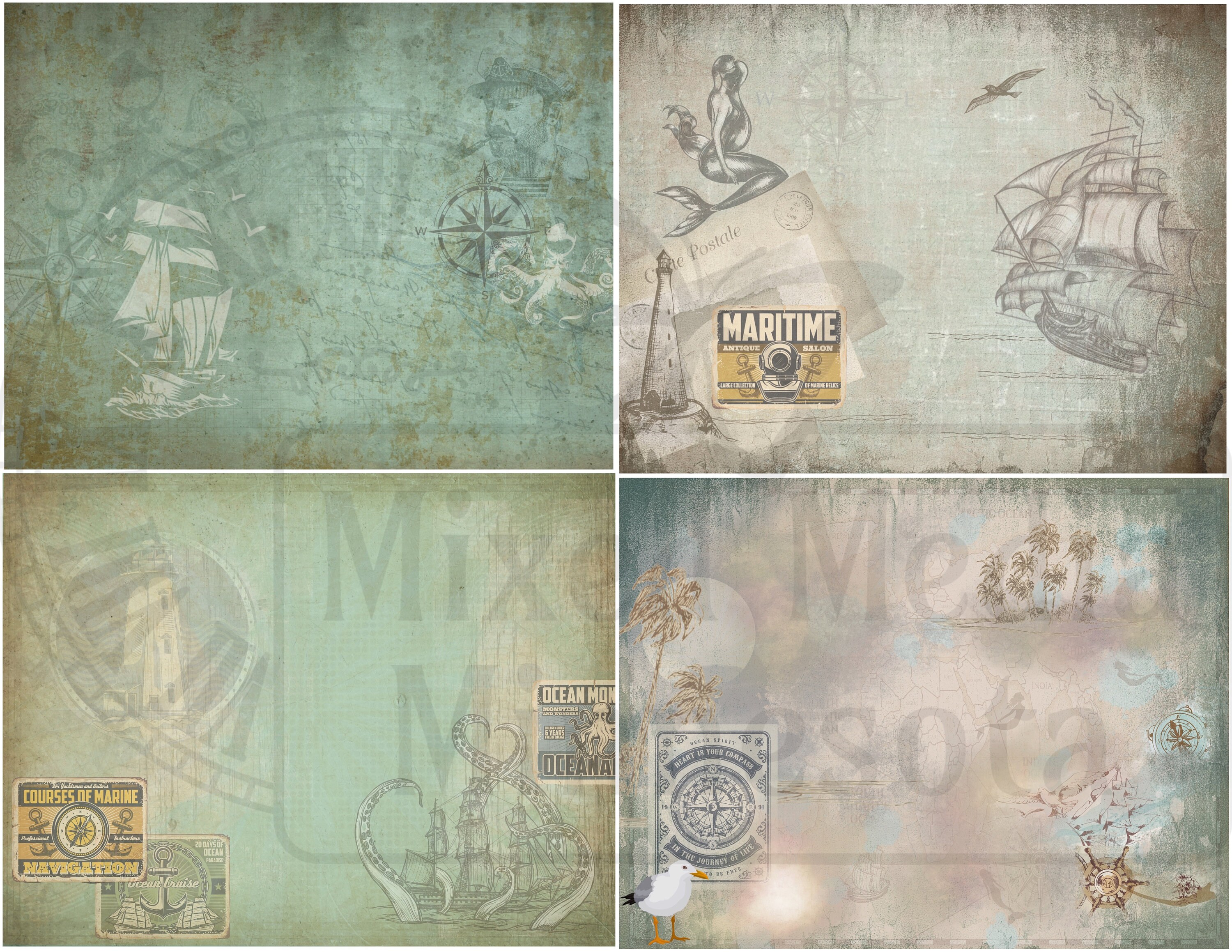 Printable Digital Nautical Scrapbook Junk Journal Mixed Media - Etsy