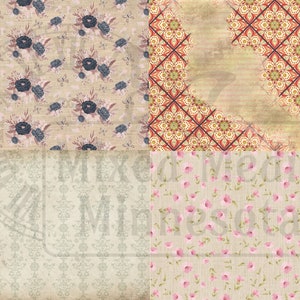 Printable Digital Background Bundle (A) Scrapbook, Junk Journal, Mixed ...