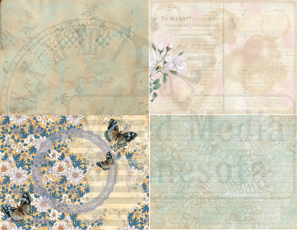 Printable Digital Background Bundle B for Scrapbook Junk - Etsy