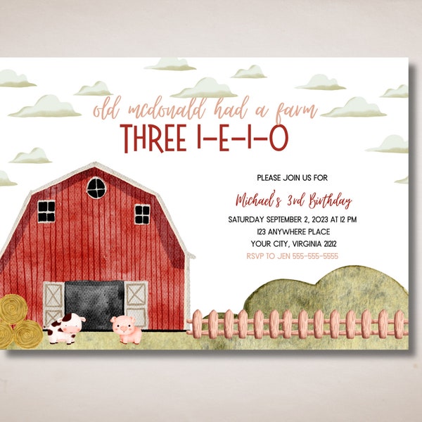 Three I E I O Invitation - Etsy