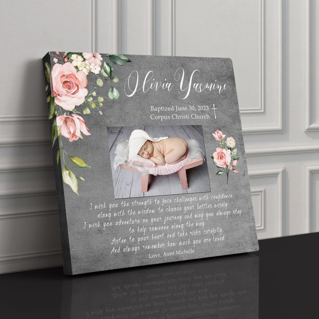 Baptism Gift GIRL Christening Gift GIRL Personalized Picture Frame ...
