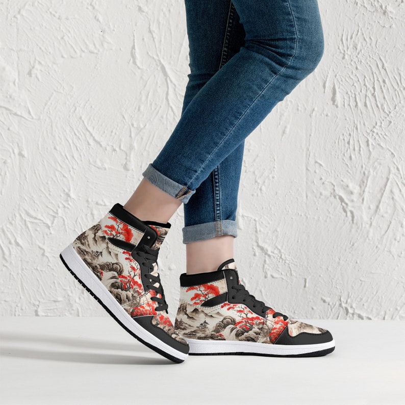 Cherry Blossom High Tops, Japanese Art Shoes, Cherry Blossom, Japanese ...