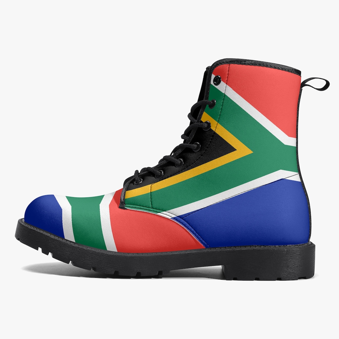 South Africa Flag Boots, National Flag, SA Flag, Faux Leather Boots ...