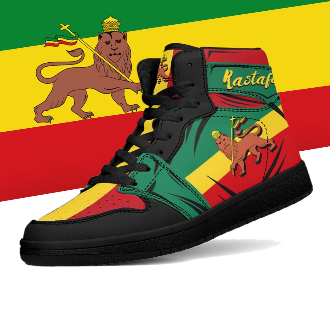 Rastafari Lion of Judah Black High Tops National Flag Rasta - Etsy UK