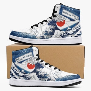 Great Wave off Kanagawa High Tops, Wave off Kanagawa Shoes, Katsushika ...