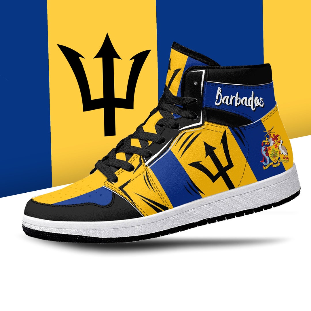 Barbados Flag High Tops, National Flag, Barbados, Barbados Flag Shoes ...