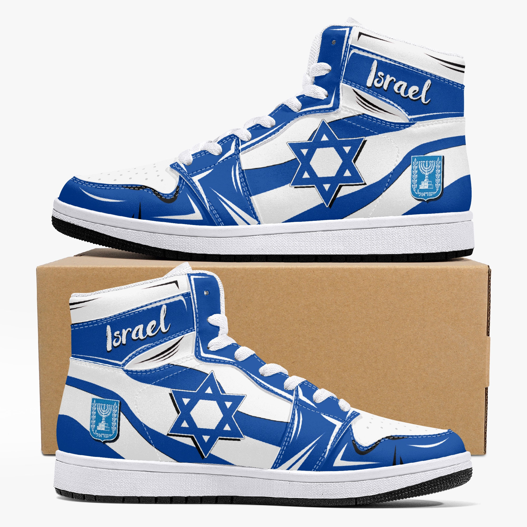 Israel Flag High Top Shoes, National Flag, Israel Flag, Israeli Flag ...