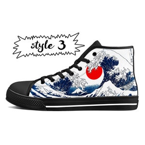 The Great Wave off Kanagawa Canvas Shoes, Ukiyo-e, Katsushika Hokusai ...