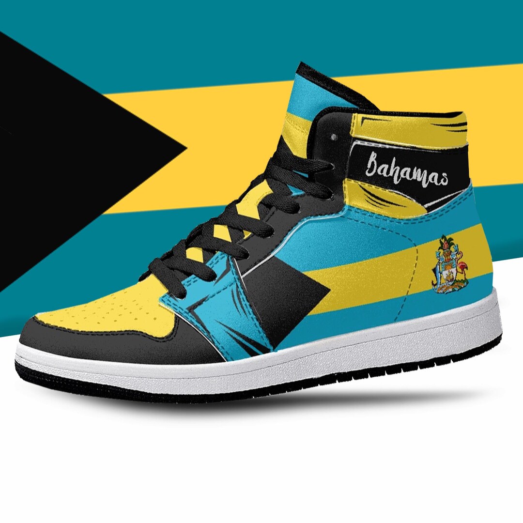 Bahamas Flag High Top Shoes, National Flag, Bahamas, Bahamas Flag Shoes ...