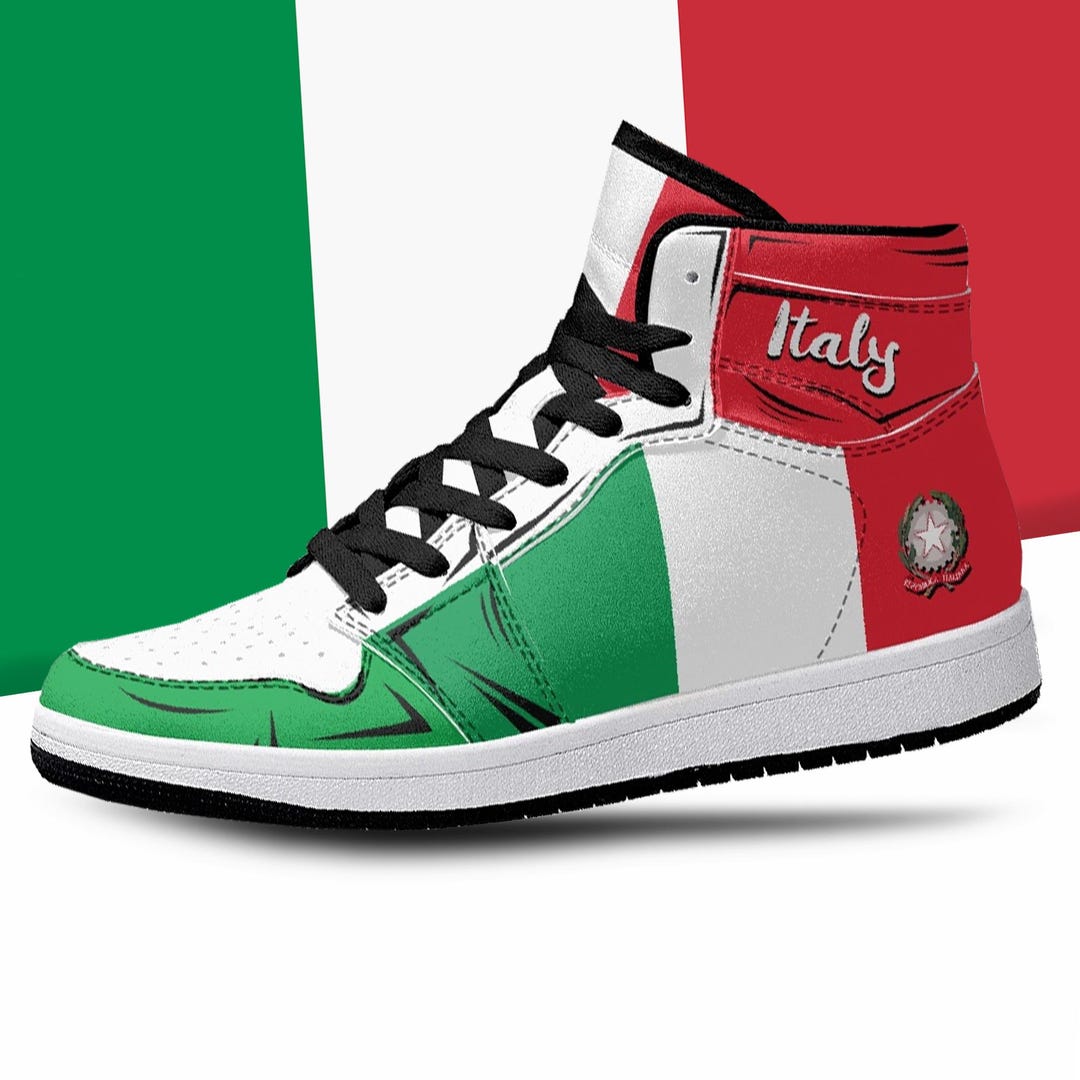 Italy Flag High Tops, National Flag, Italy, Italian Flag Shoes, Italy ...