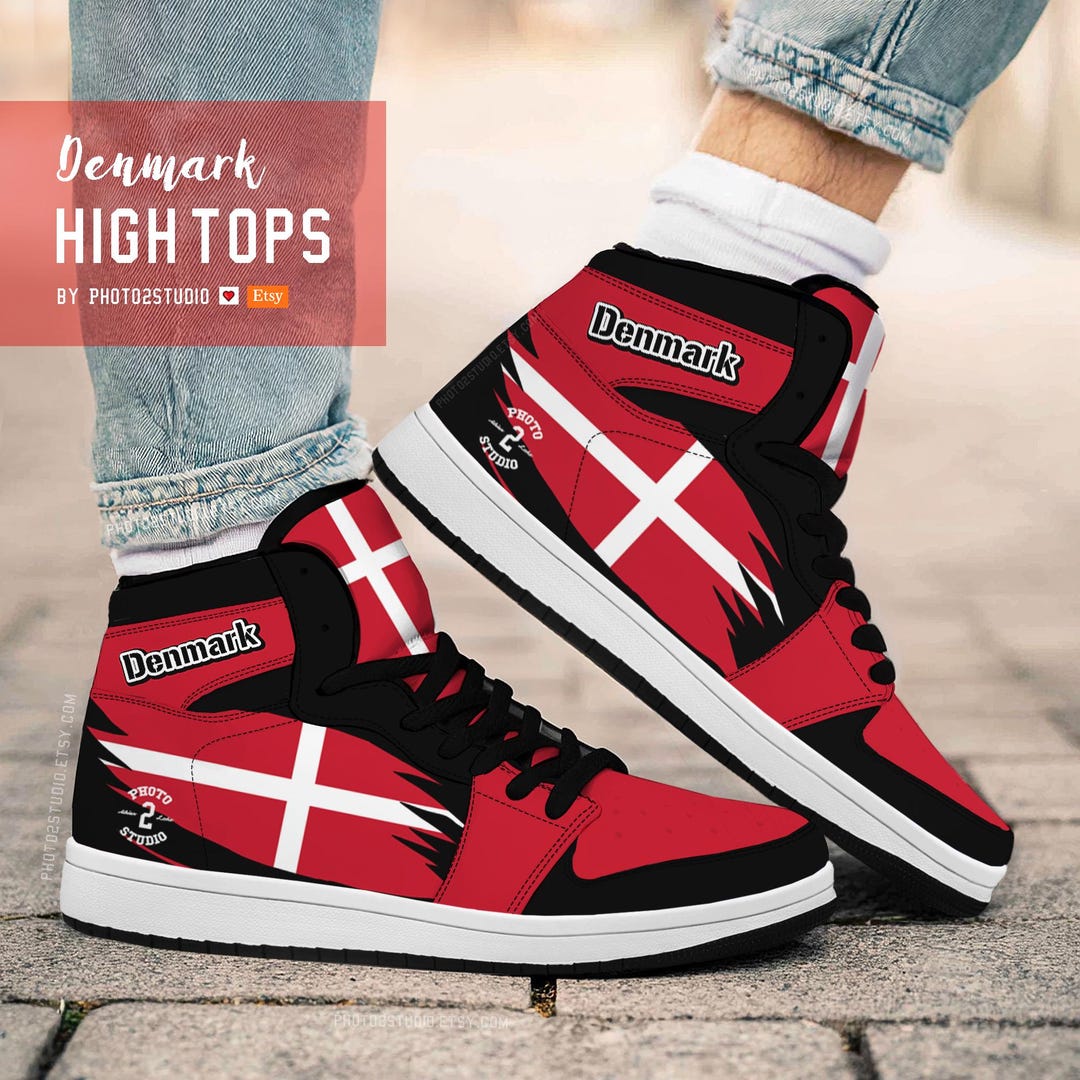 Denmark High Top Shoes: National Pride Sneakers - Etsy