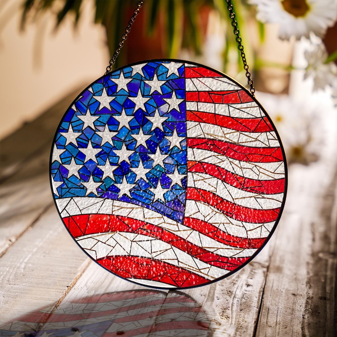 American Flag Sun Catcher, USA, National Flag, Home Decor, Home ...