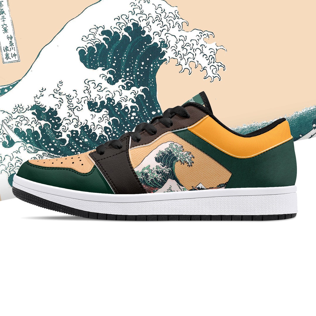 Great Wave Inspired Sneakers, Great Wave, Art Shoes, Great Wave off ...