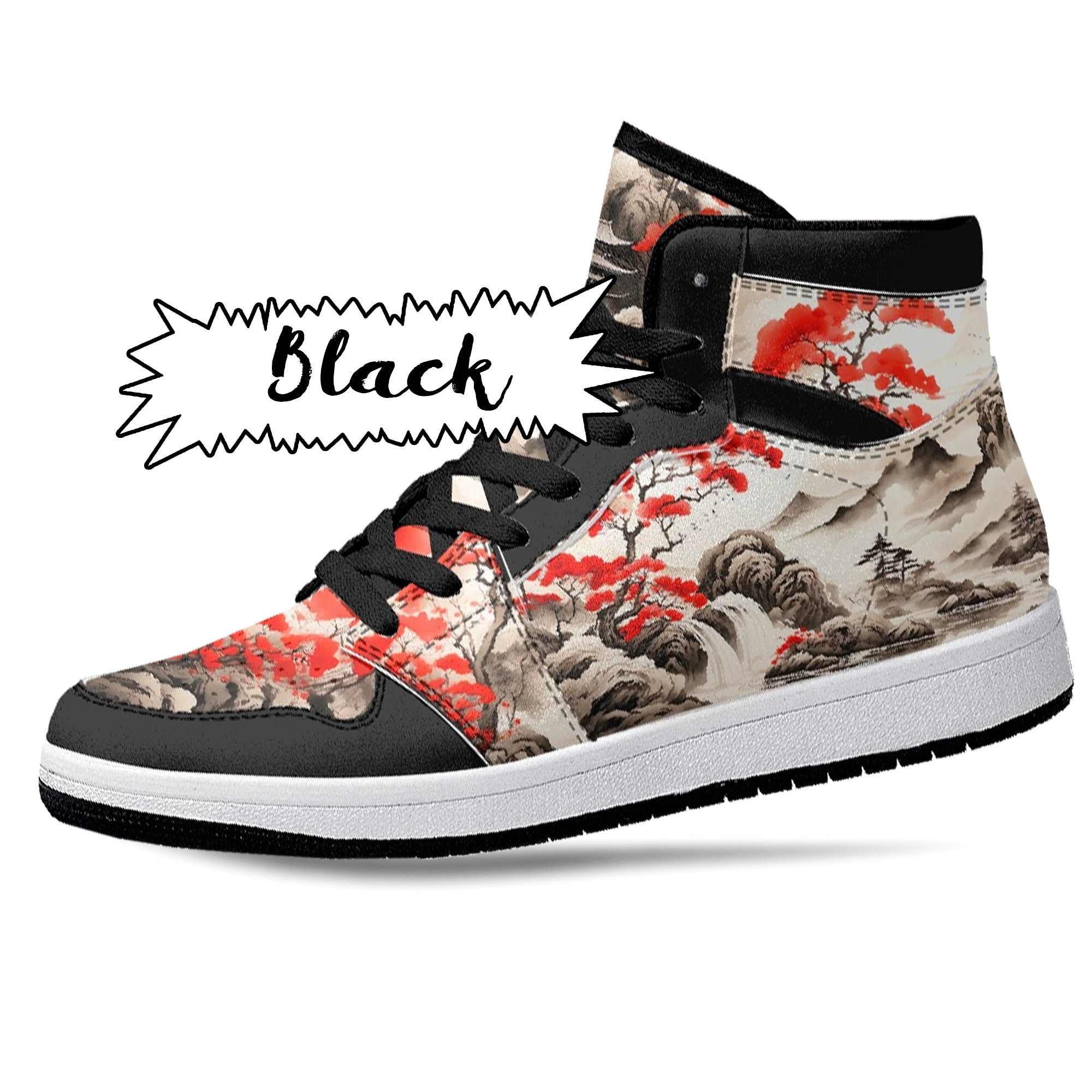 Cherry Blossom High Tops, Japanese Art Shoes, Cherry Blossom, Japanese ...