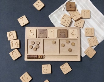 Wooden Math Game | Etsy