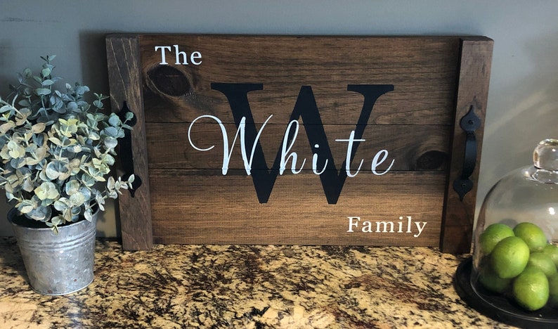 Personalized Wooden Tea Tray With Handles Rustic Drink Tray - Etsy