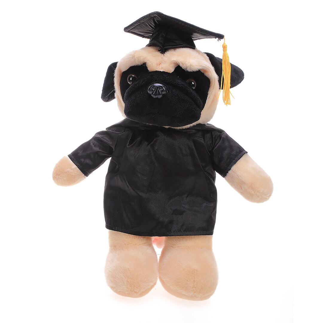 8 Inch Graduation Pug Plush Stuffed Animal Toys With Cap and ...