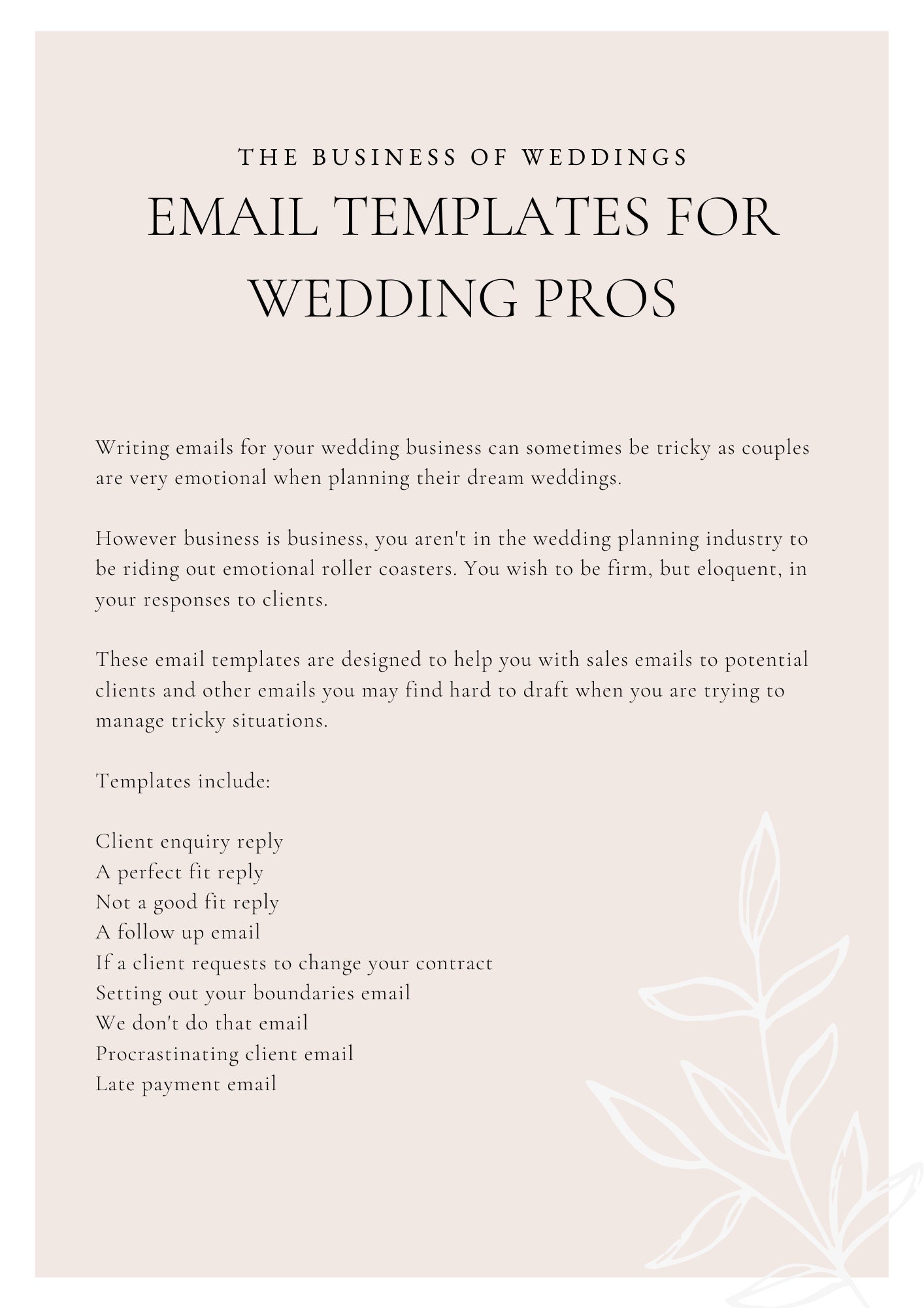 Email Templates for Wedding Pros - Etsy