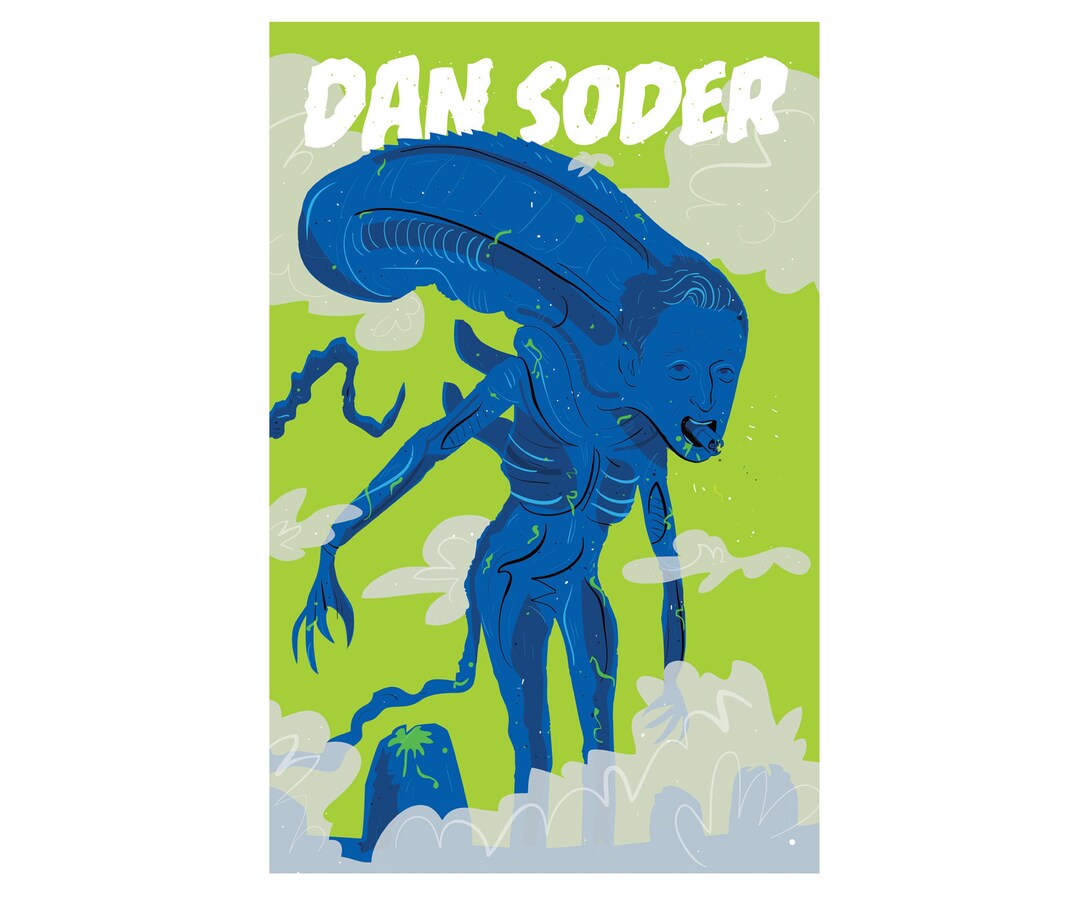 11x17 Poster - Dan Soder Alien Head - Etsy