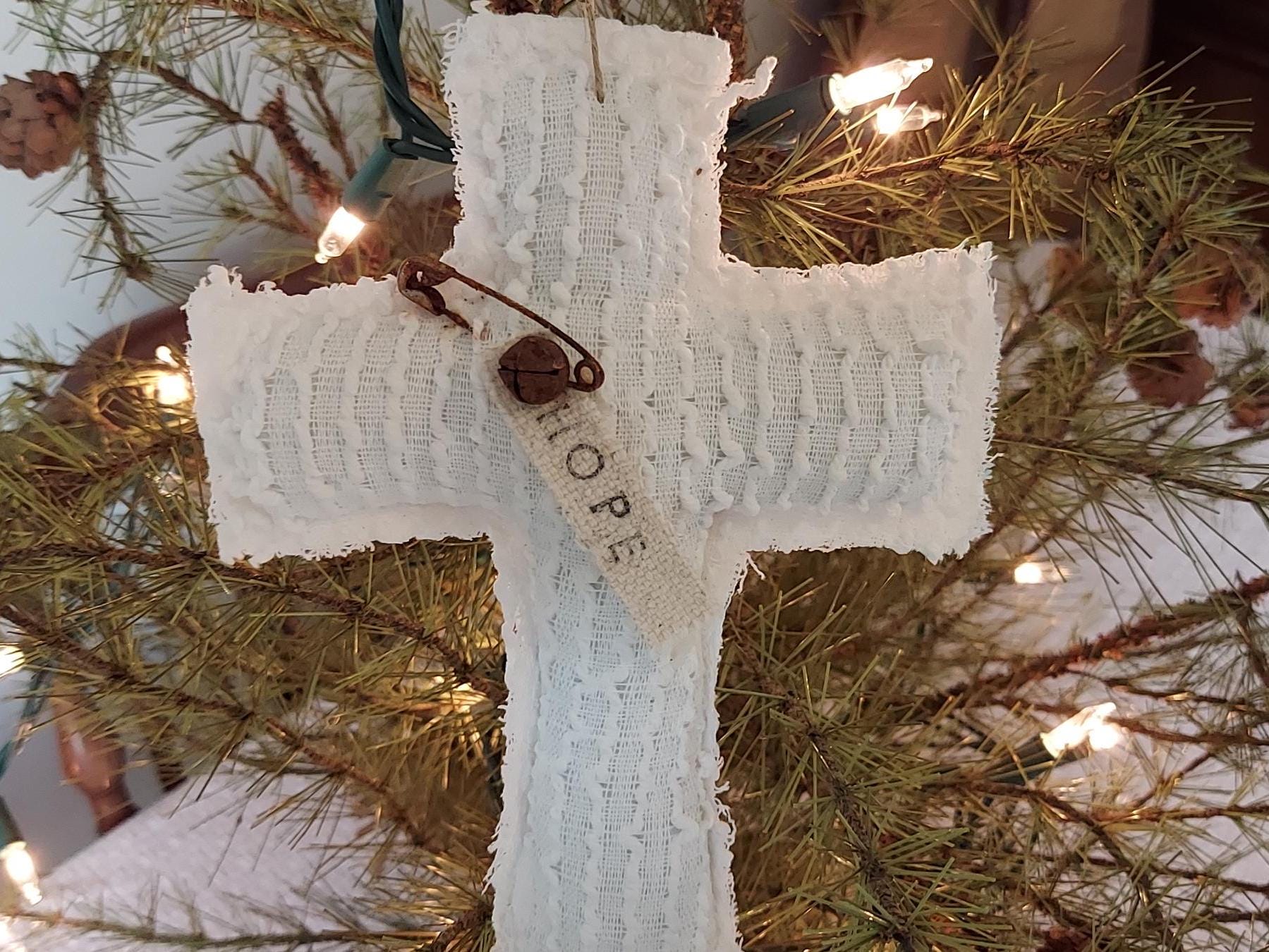 Handmade Primitive Christian Fabric Cross Ornament - Etsy