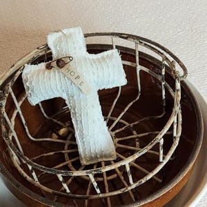 Handmade Primitive Christian Fabric Cross Ornament - Etsy