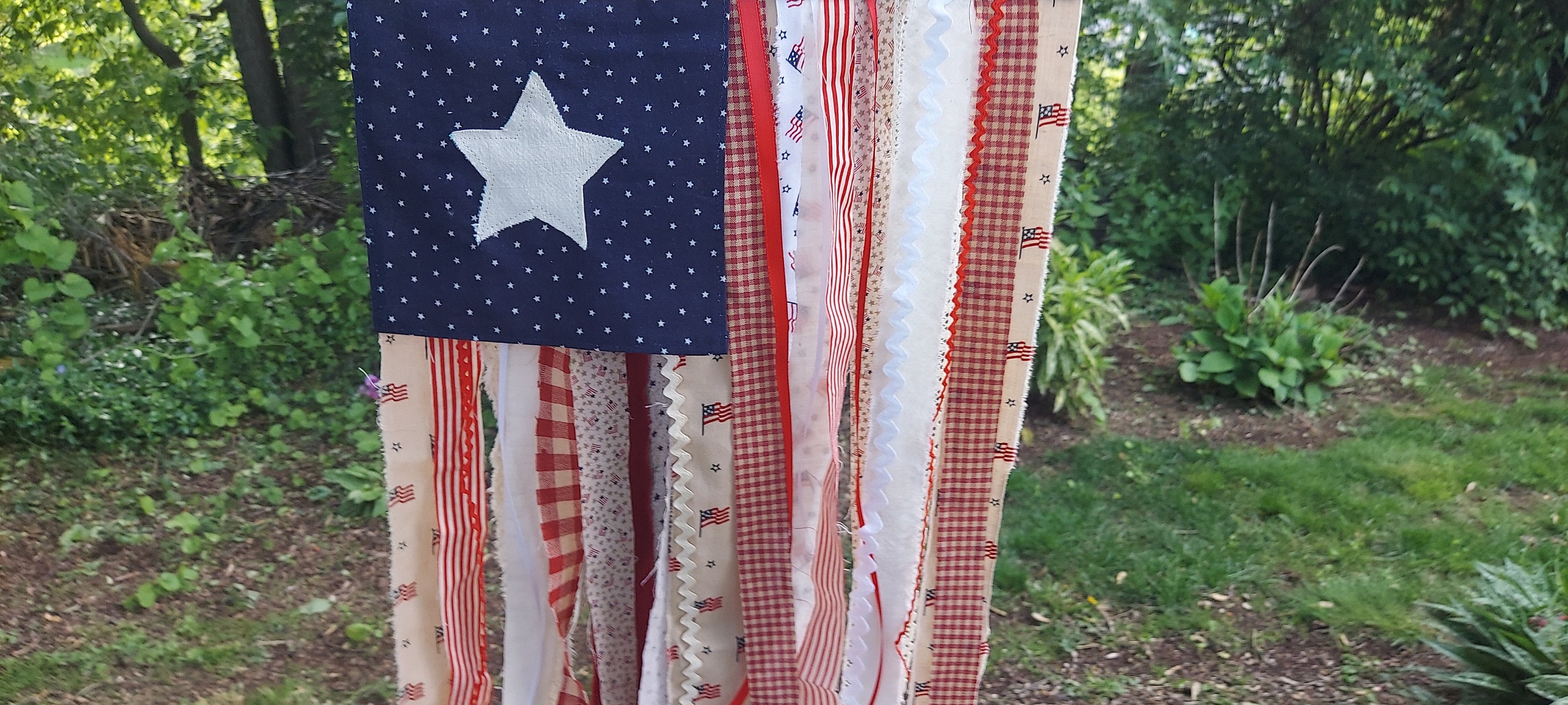 Handmade American Primitive Rag Flag Garden Flag - Etsy