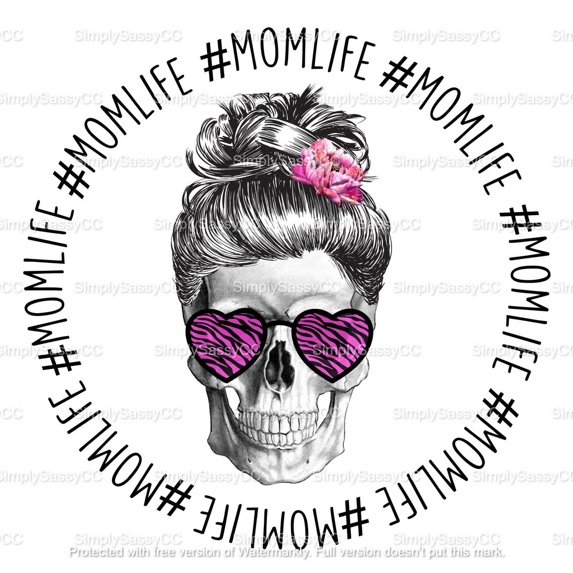 Momlife Skull momlife Mom Life Skull PNG DIGITAL DOWNLOAD | Etsy