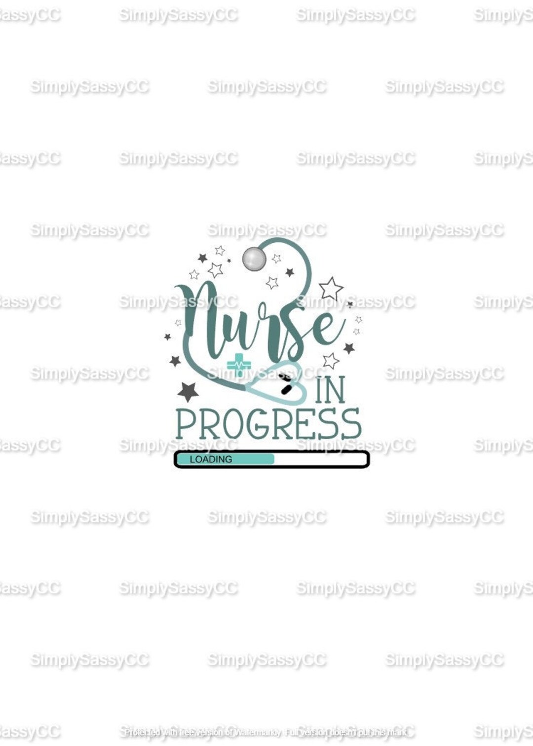 Nurse in Progress, Stethoscope, Registered Nurse, Teal, PNG DIGITAL ...