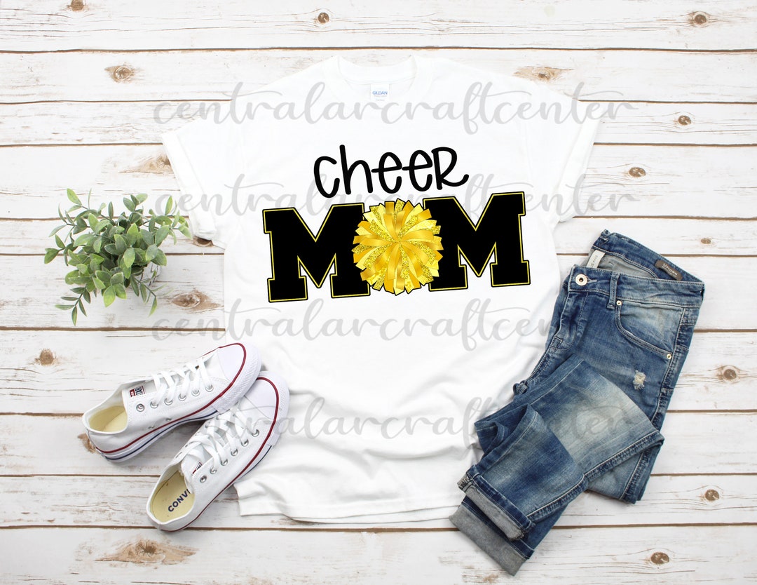Cheer Mom Gold and Black PNG Instant Digital Download Cheerleader ...