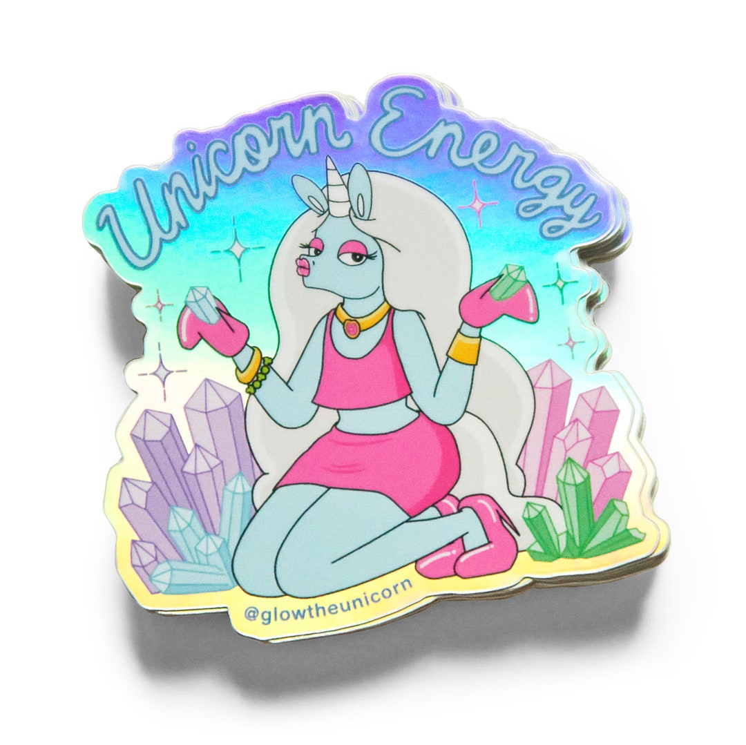 Unicorn Energy Holographic Sticker - Etsy