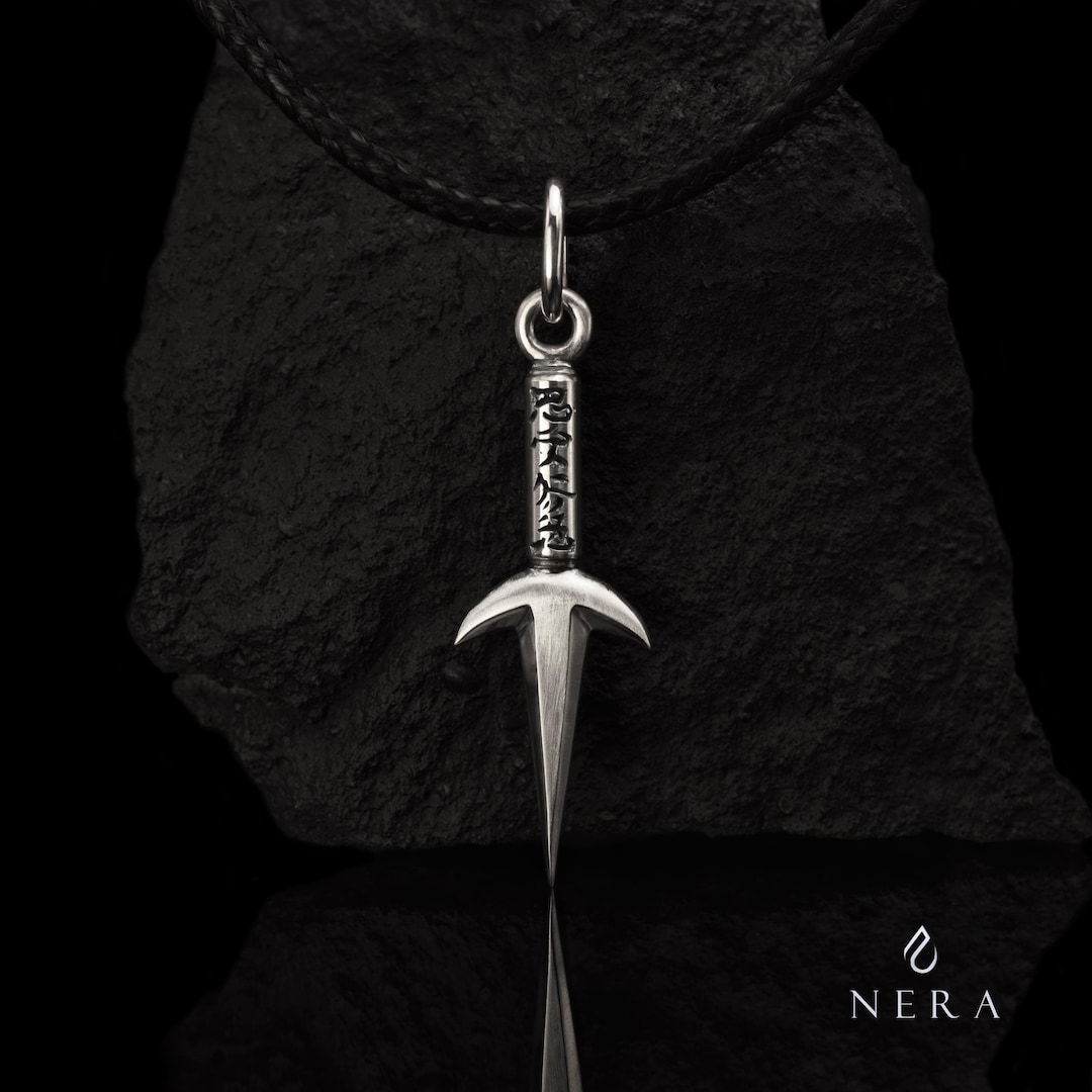 Ninja Kunai Pendant: Sterling Silver Anime Necklace - Etsy
