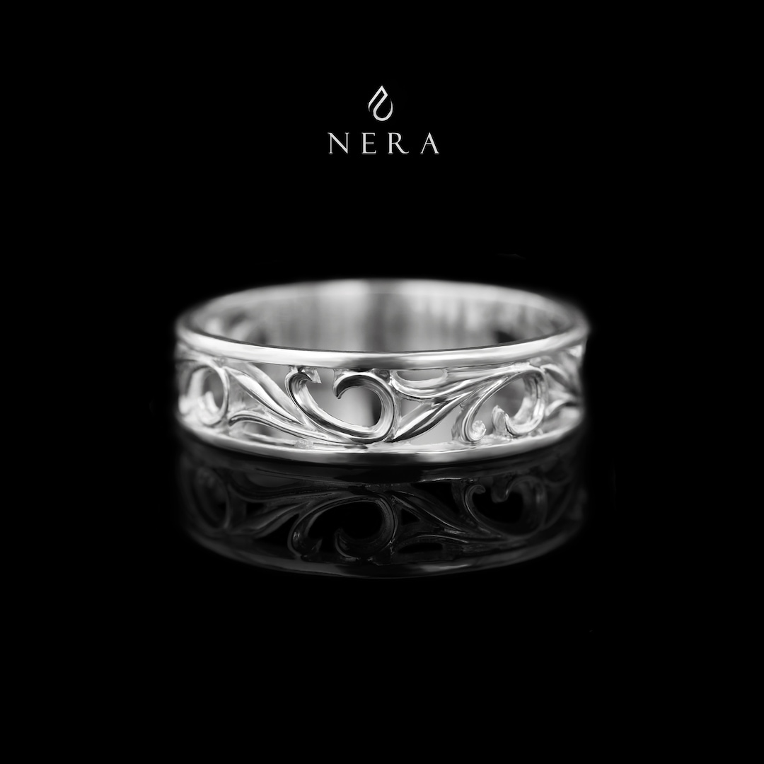 Silver Ring, Silver Band, Vintage Silver Band, Silver White Ring ...