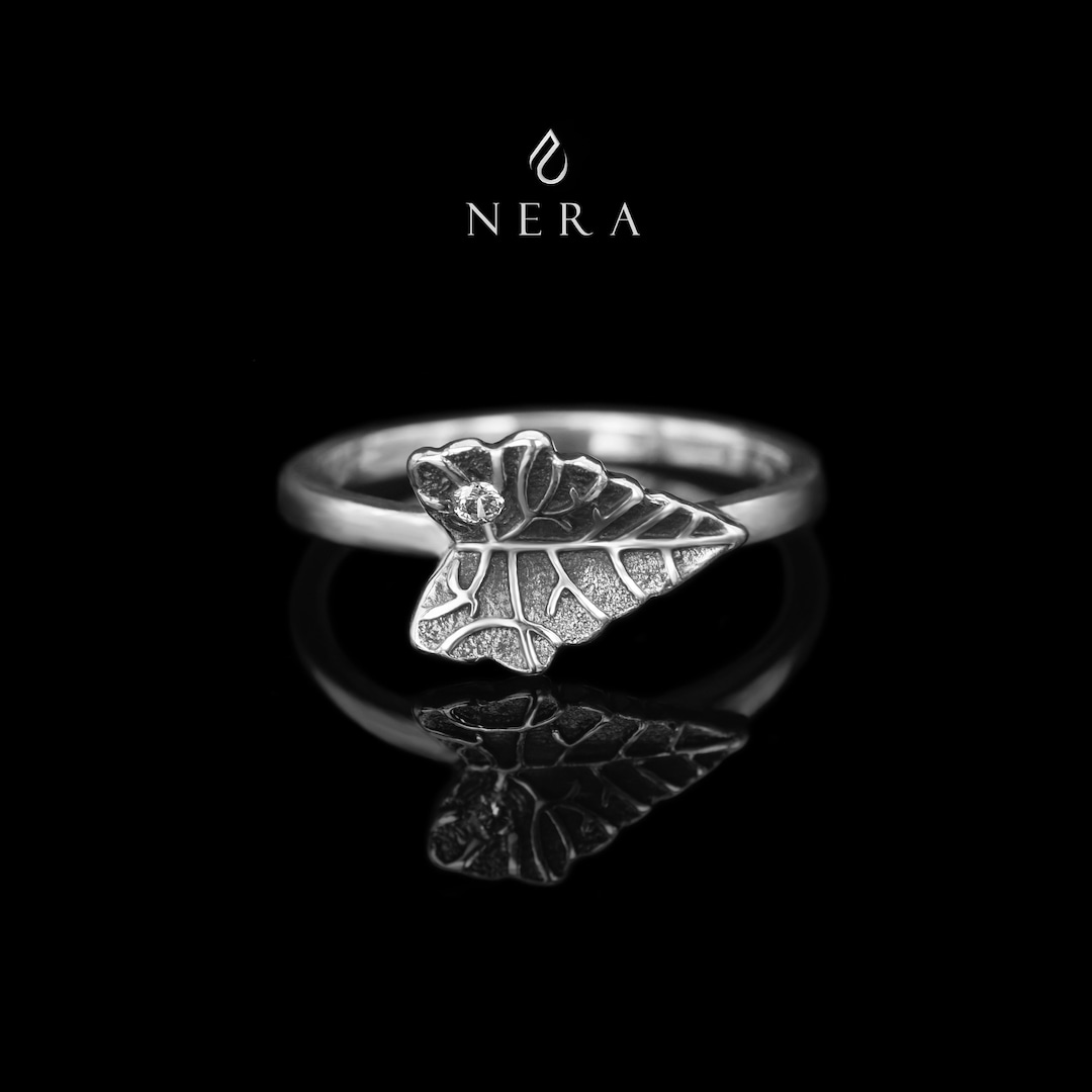 Leaf Ring, Leaf Jewelry, Minimalist Leaf Ring, Delicate Leaf Ring ...