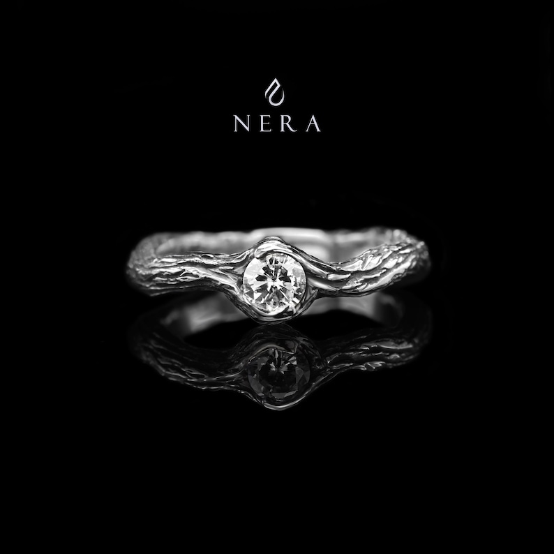 Branch Ring Branch Silver Wedding Band Birthstone Ring - Etsy